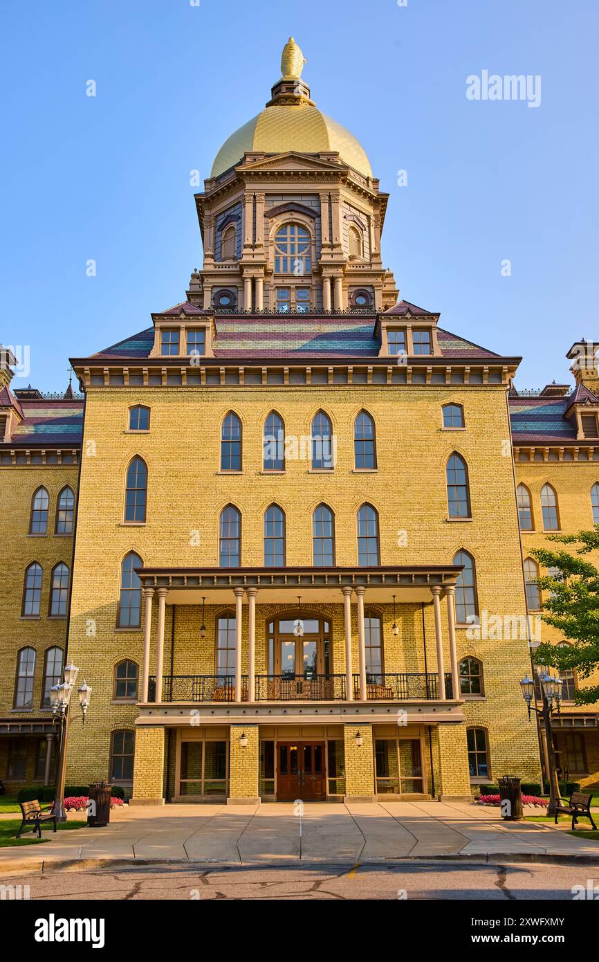 Grand Historic University Building with Golden Dome Eye-Level ...