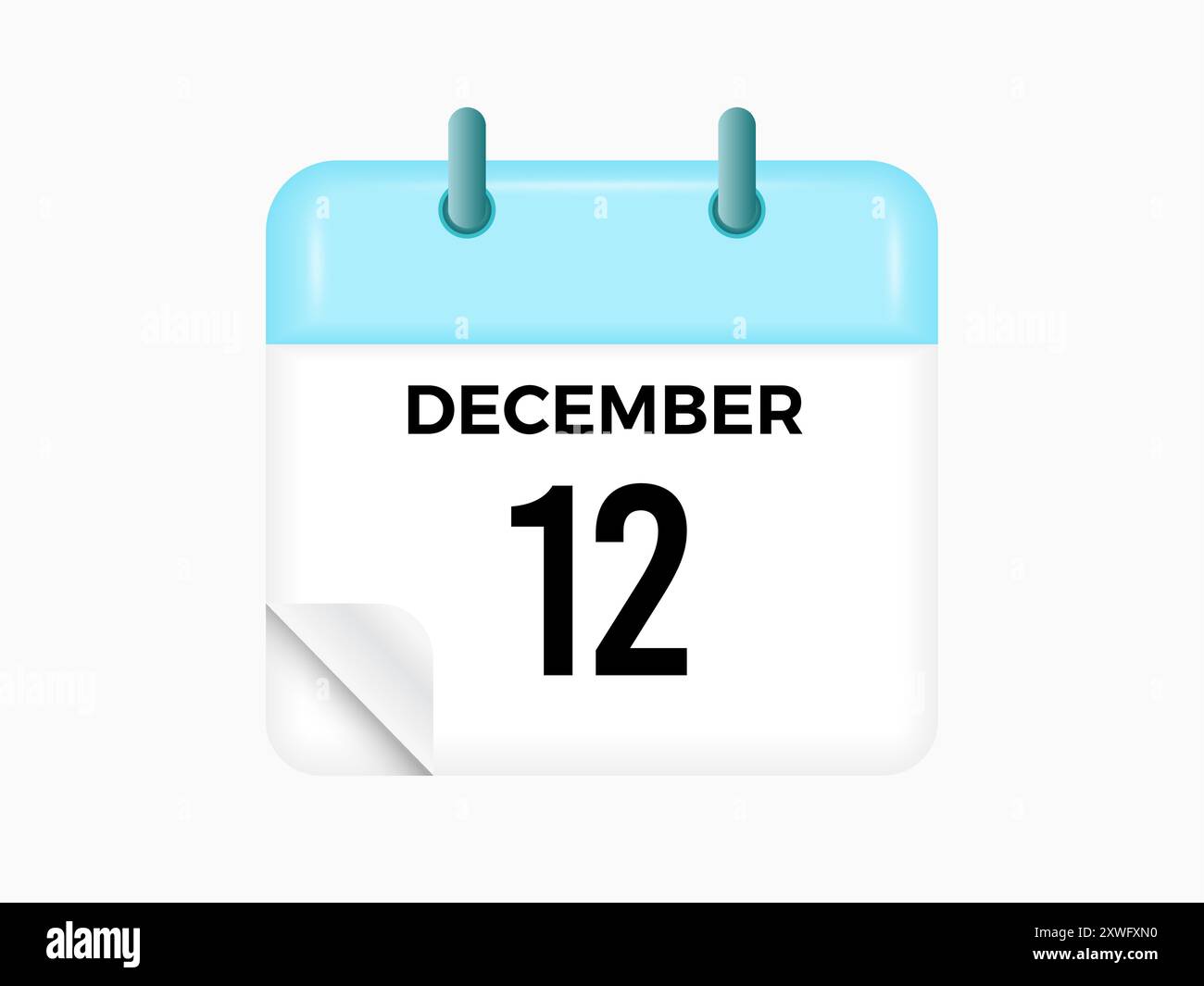 December 12 - calendar and Time planner. Daily Calendar Icon reminder ...