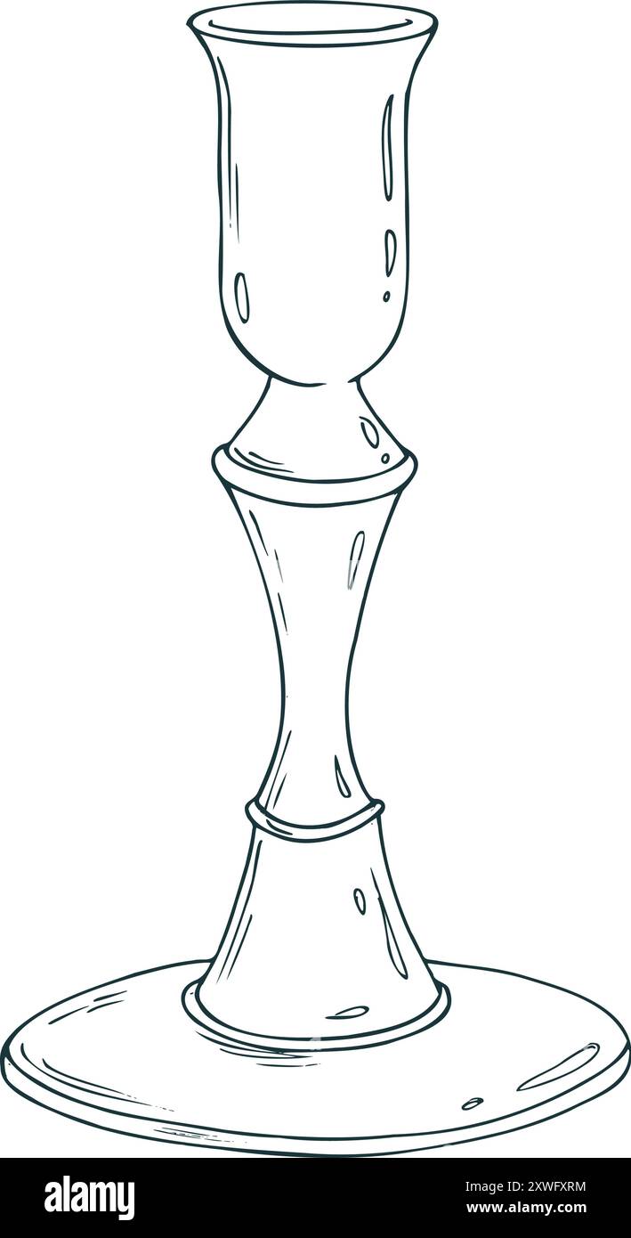 Candlestick tall gold, copper, bronze without candle, antique, retro ...