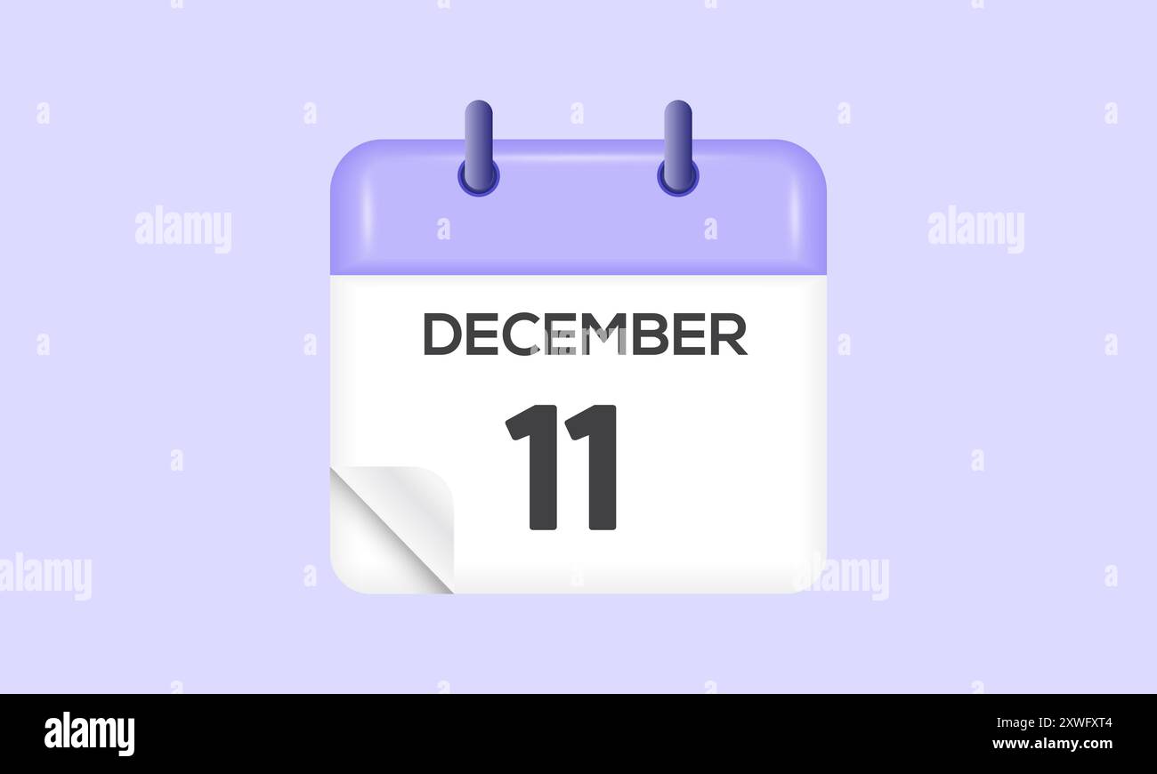 December 11 - calendar and Time planner. Daily Calendar Icon reminder ...