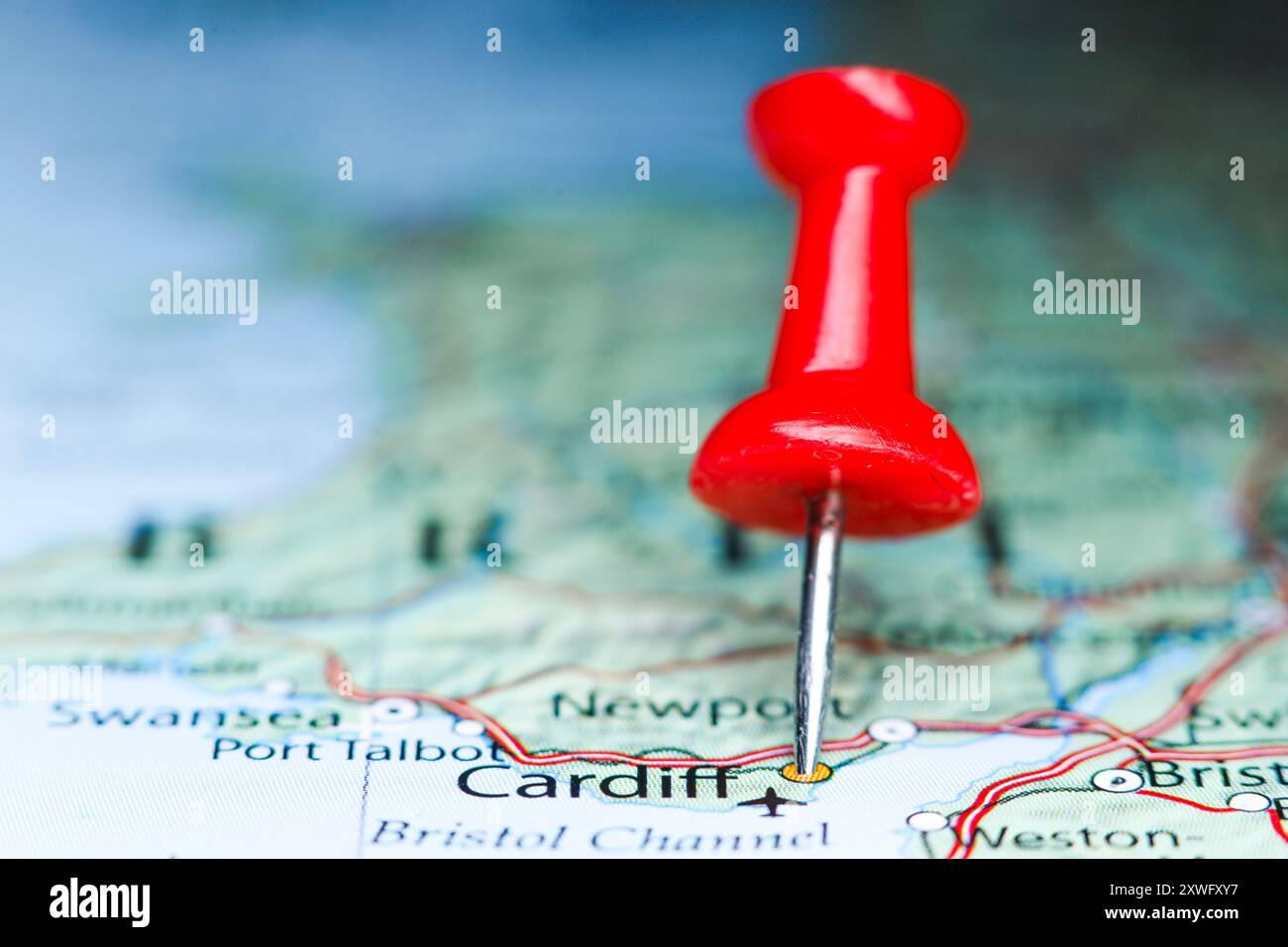 Cardiff on map hi-res stock photography and images - Alamy