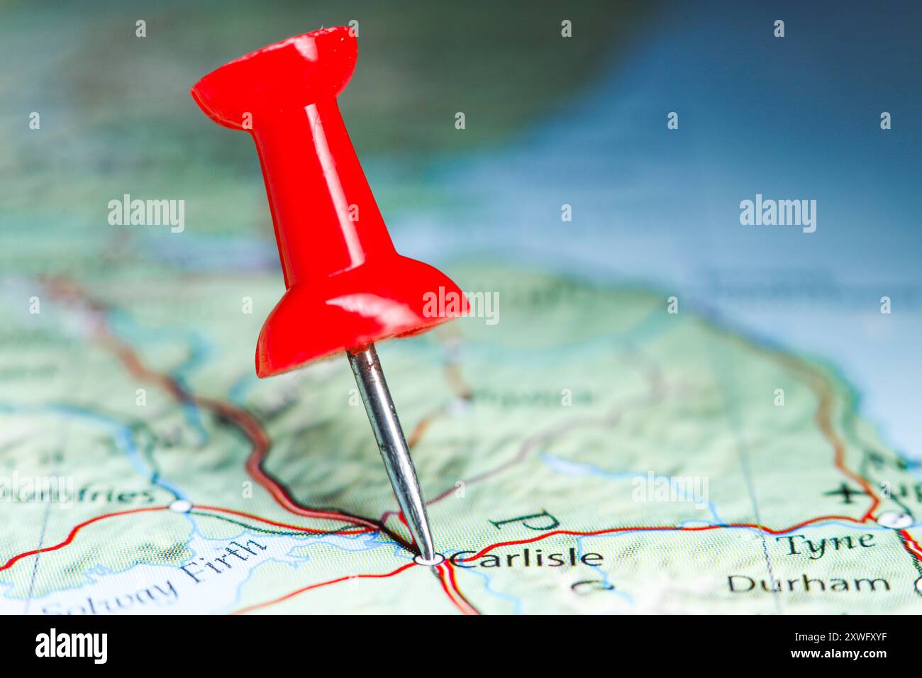 Carlisle, Great Britain pin on map Stock Photo - Alamy