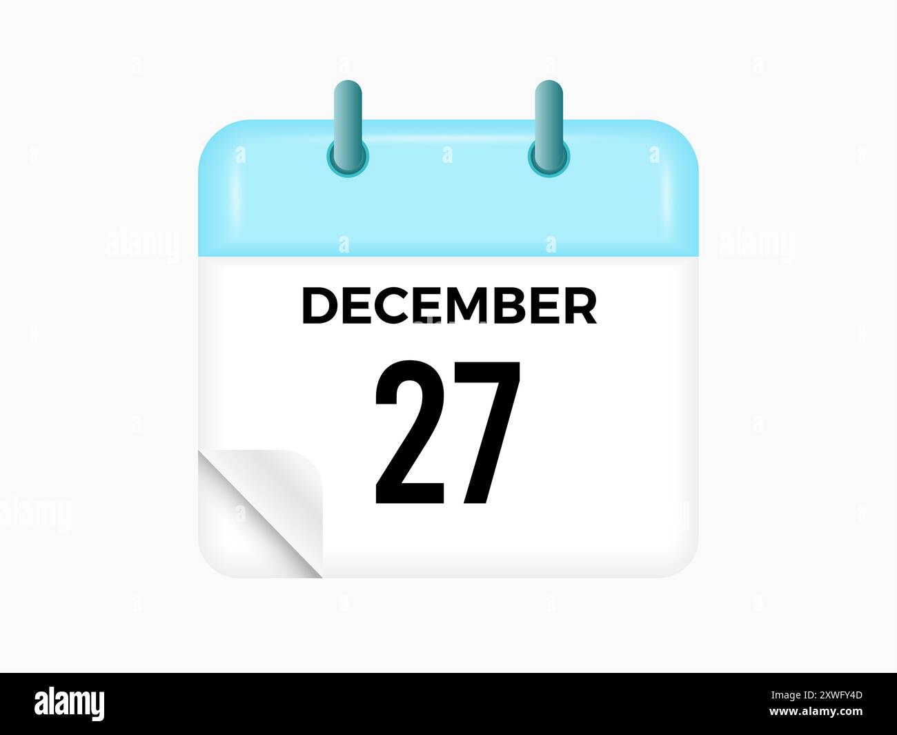 December 27 - calendar and Time planner. Daily Calendar Icon reminder ...