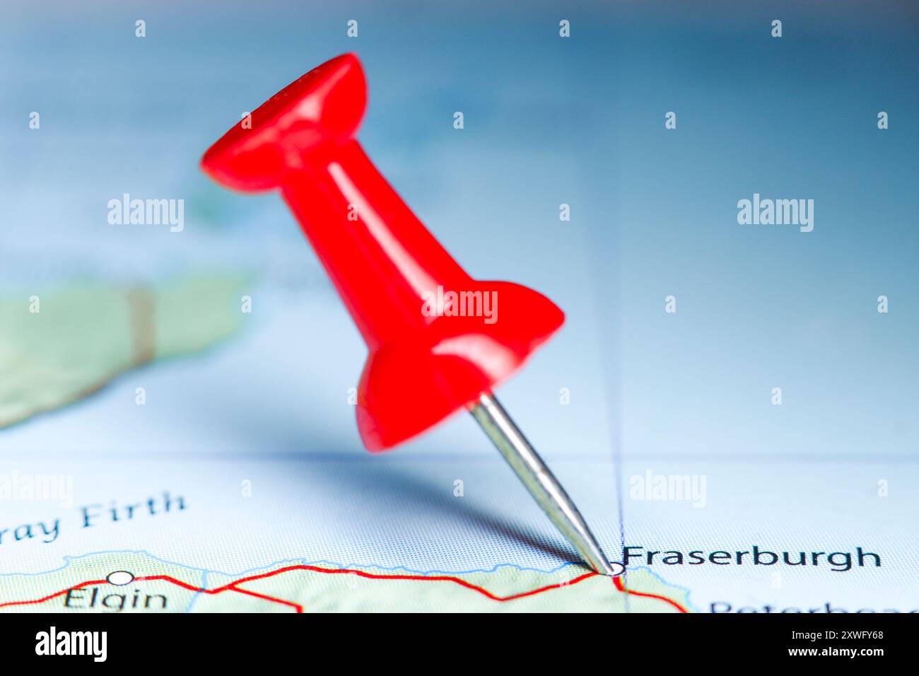 Fraserburgh, Scotland pin on map Stock Photo - Alamy