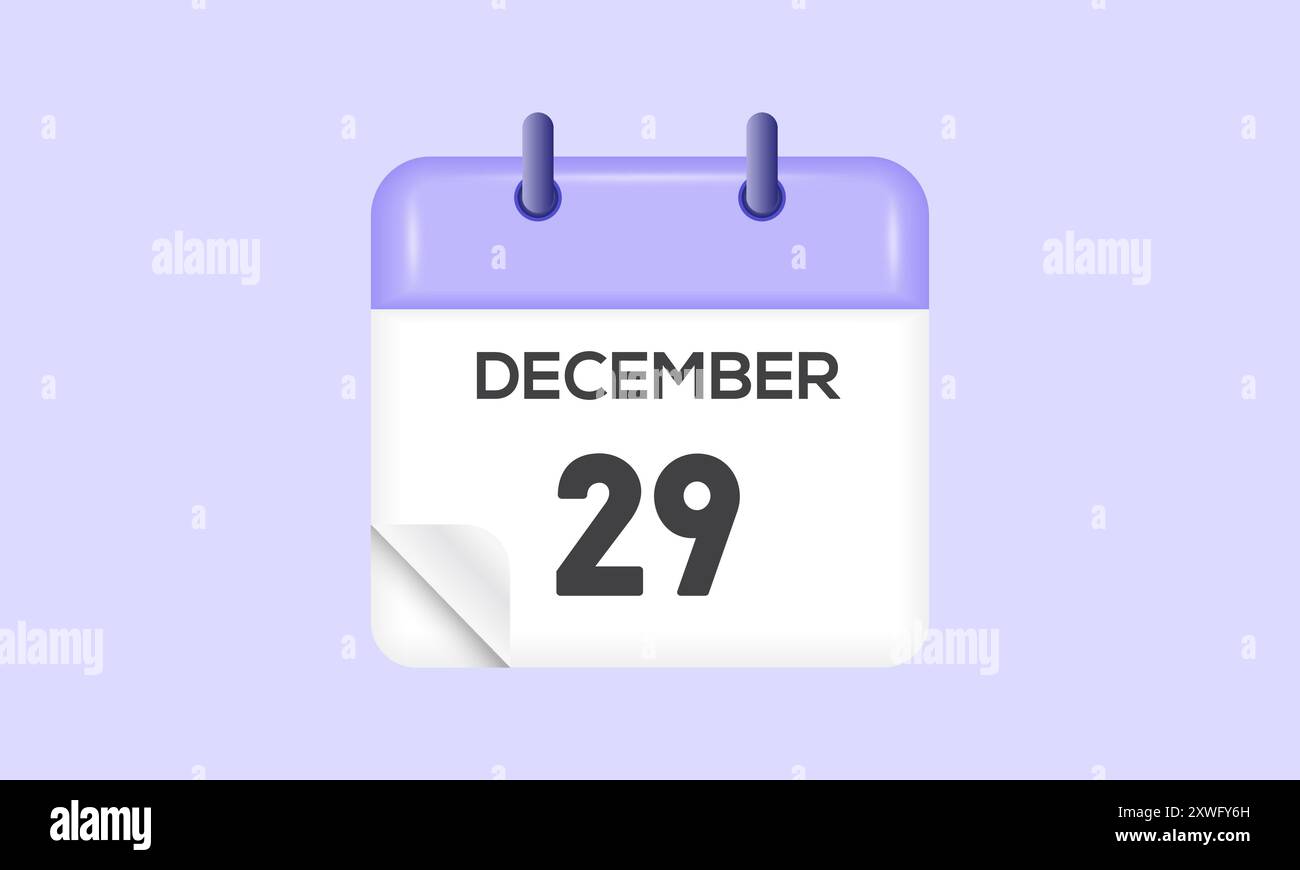 December 29 - calendar and Time planner. Daily Calendar Icon reminder ...