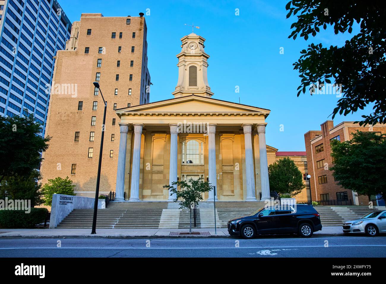 Neoclassical Courthouse in Golden Hour with Urban Surroundings Eye ...