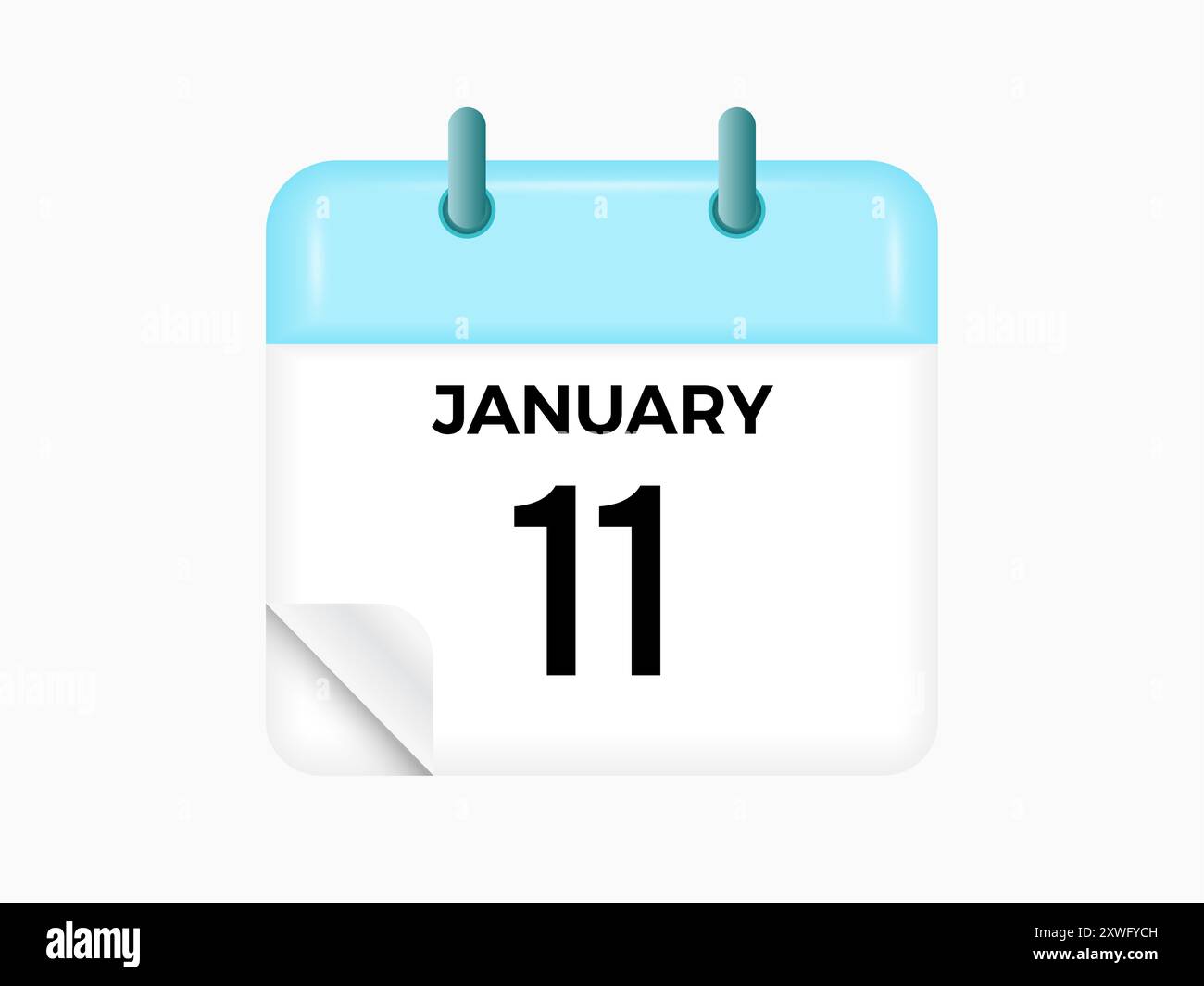 January 11 - calendar and Time planner. Daily Calendar Icon reminder ...