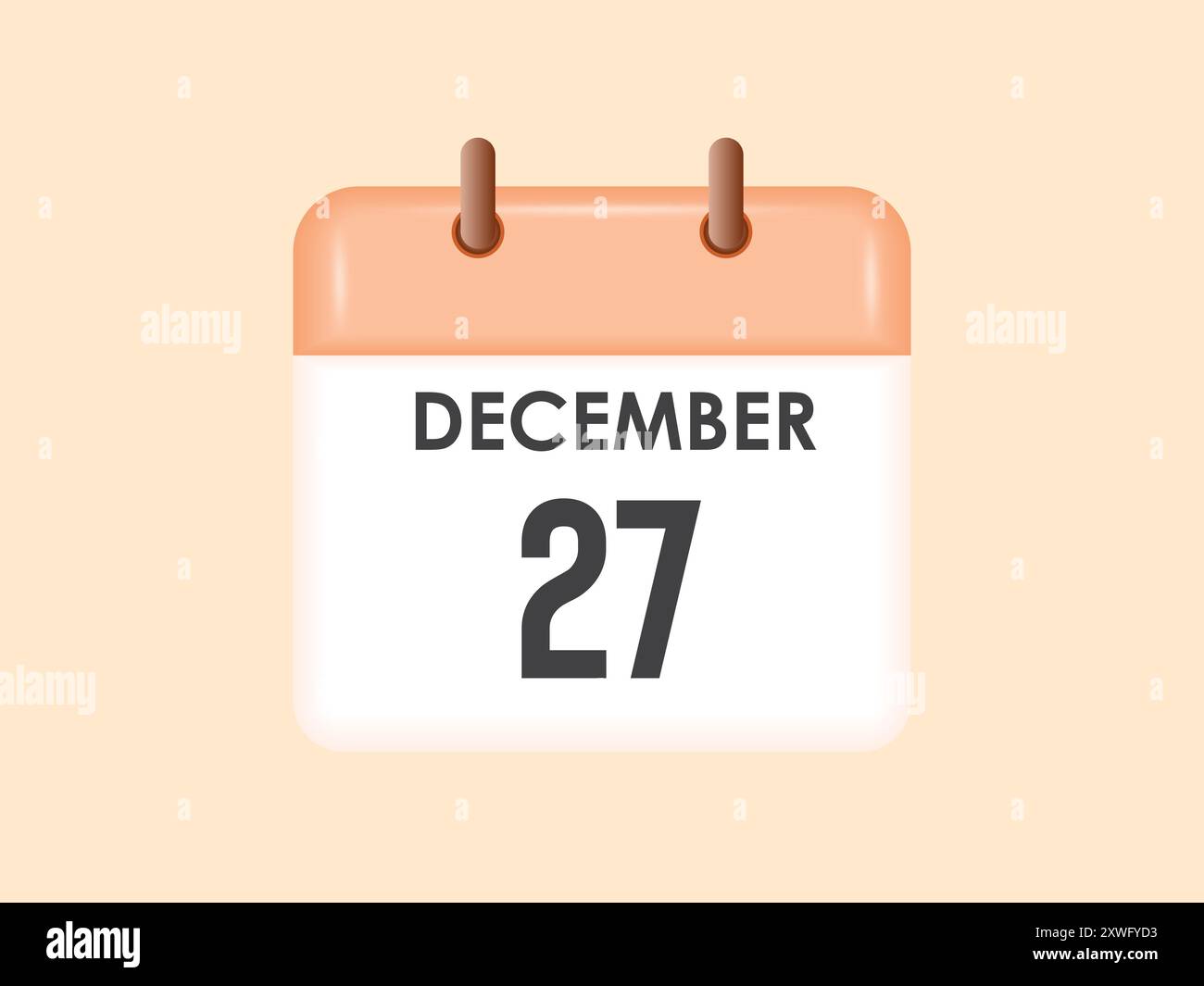 December 27 - calendar and Time planner. Daily Calendar Icon reminder ...