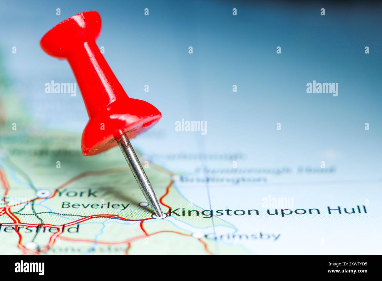 Kingston upon Hill, Great Britain pin on map Stock Photo - Alamy