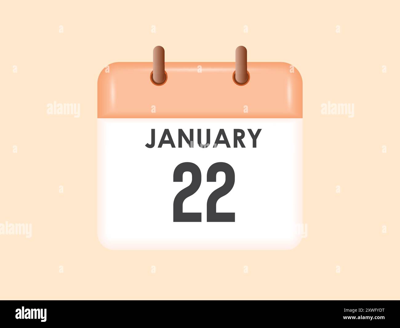 January 22 - calendar and Time planner. Daily Calendar Icon reminder ...