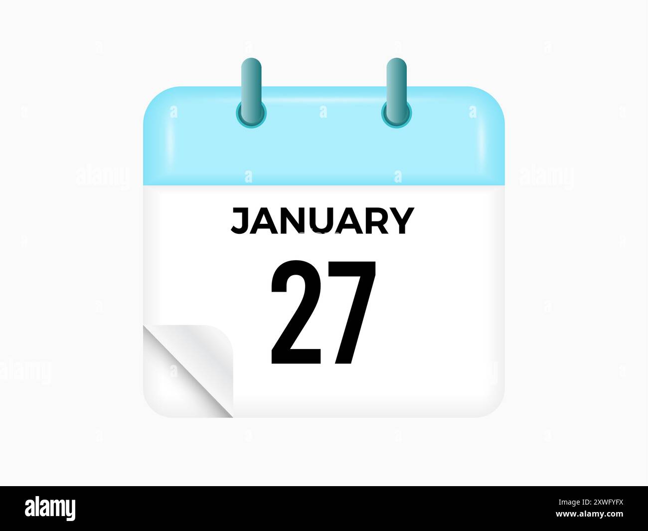 January 27 - calendar and Time planner. Daily Calendar Icon reminder ...