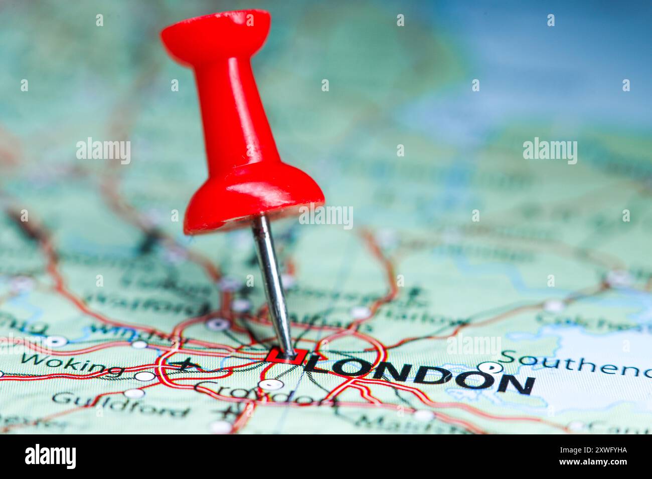 London, UK, England pin on map Stock Photo - Alamy