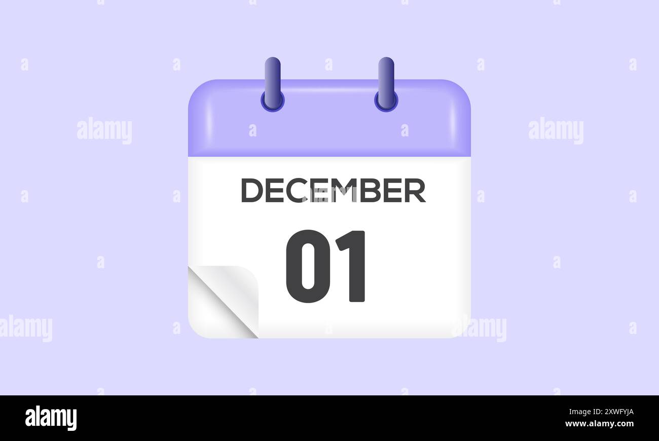 December 1 - calendar and Time planner. Daily Calendar Icon reminder ...