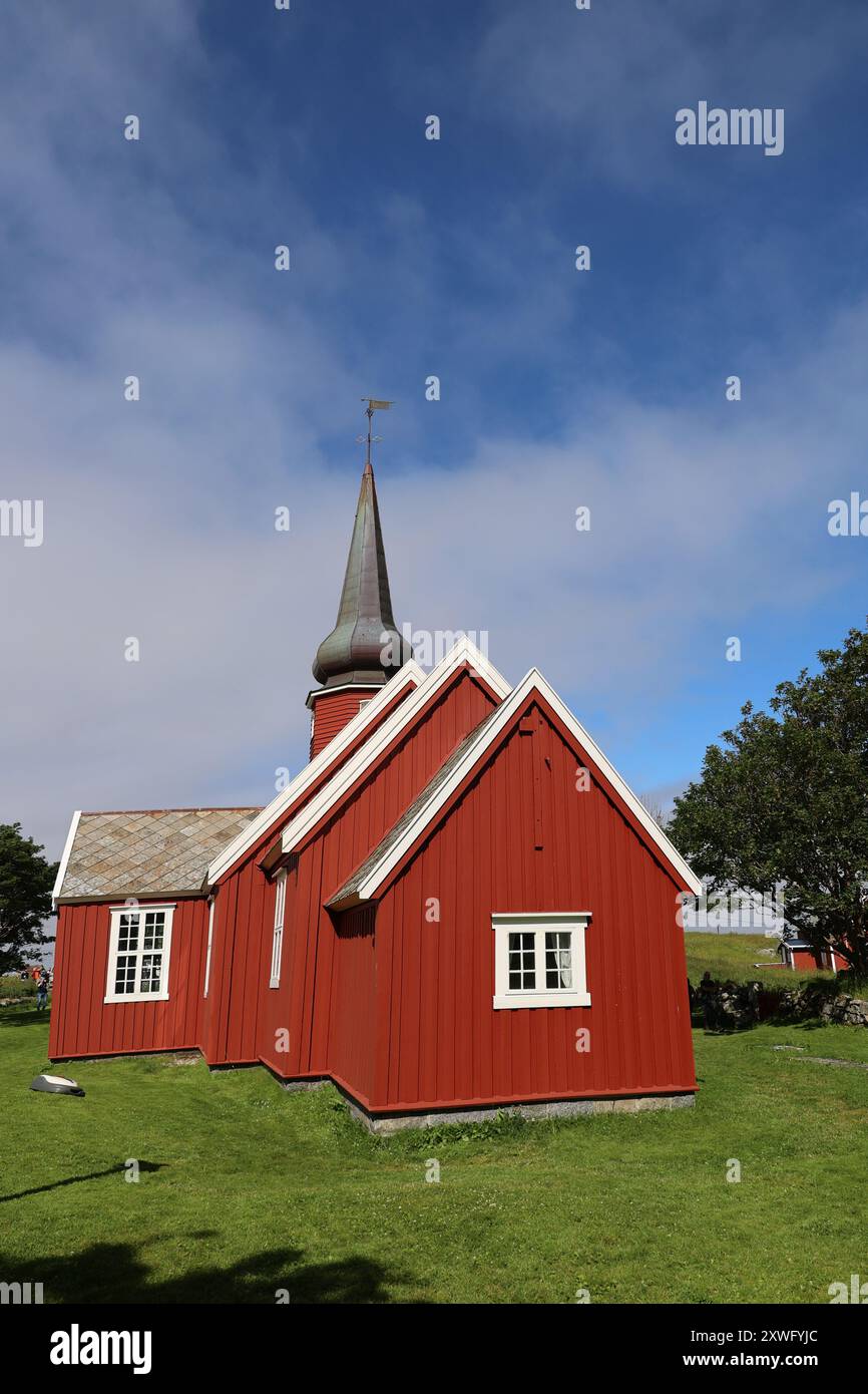 Church of Flakstad on the Lofoten Islands, Norway Stock Photo - Alamy