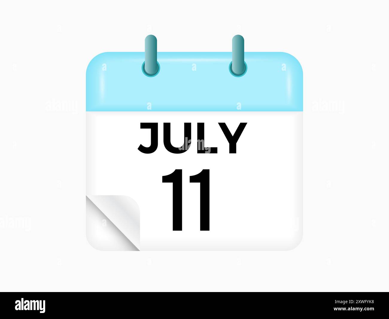 July 11 - calendar and Time planner. Daily Calendar Icon reminder ...