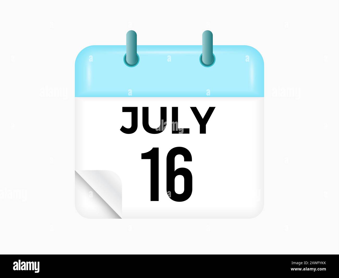 July 16 - calendar and Time planner. Daily Calendar Icon reminder ...