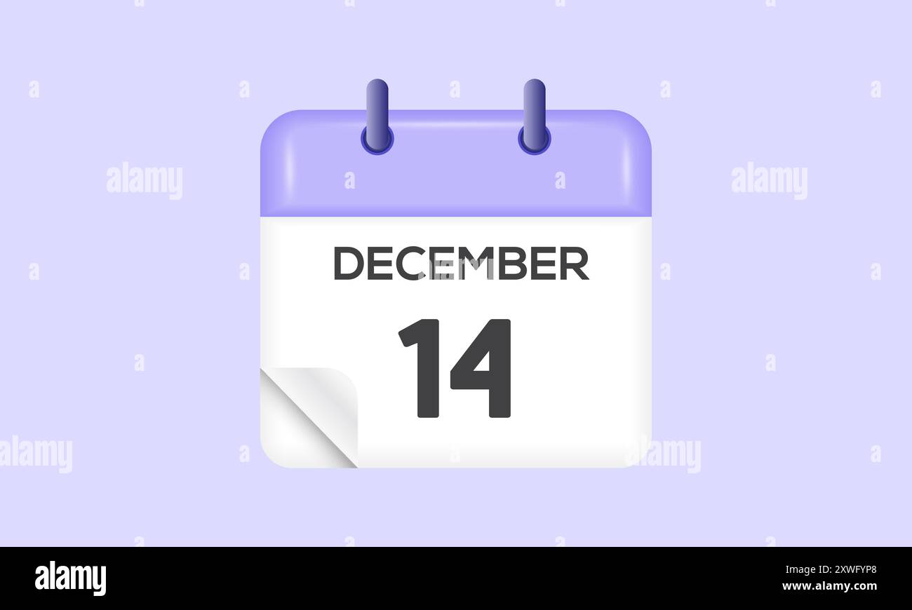 December 14 - calendar and Time planner. Daily Calendar Icon reminder ...