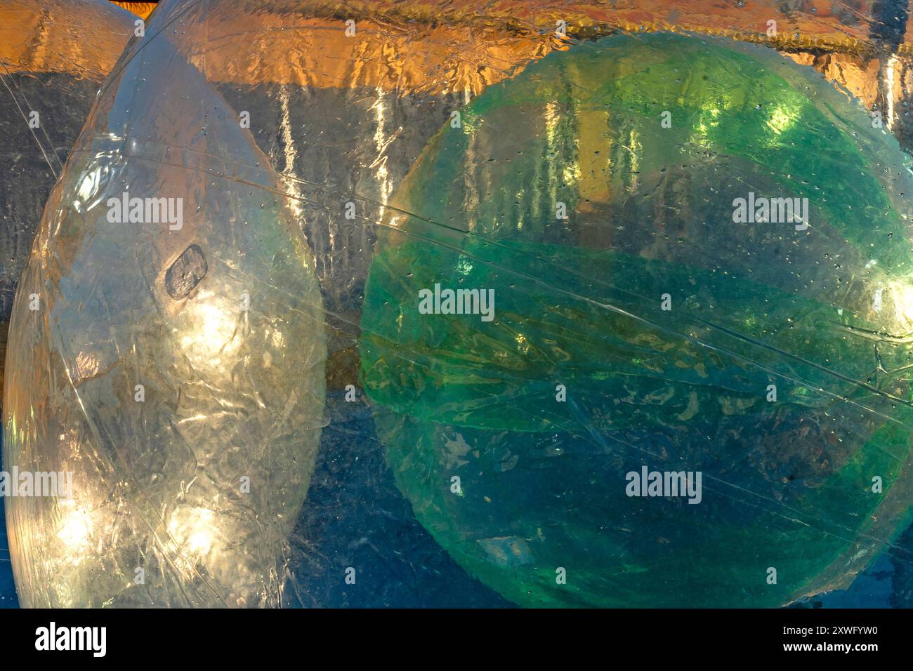 Abstract, close-up, water balloons at amusement park Stock Photo - Alamy