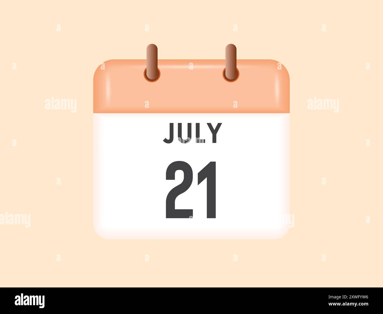 July 21 - calendar and Time planner. Daily Calendar Icon reminder ...