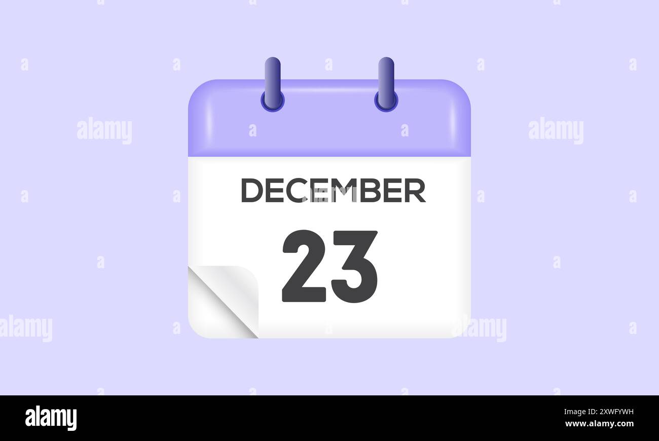 December 23 - calendar and Time planner. Daily Calendar Icon reminder ...