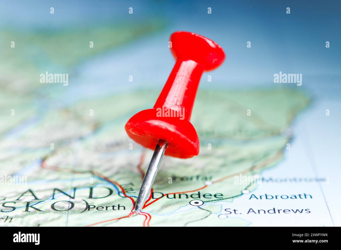 Perth, Great Britain pin on map Stock Photo - Alamy