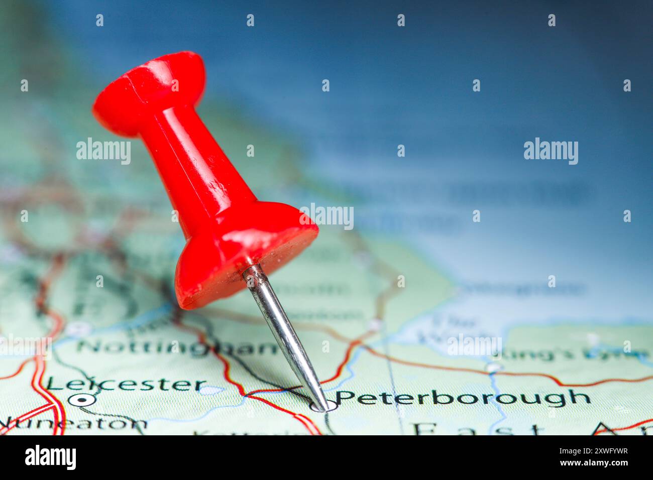 Peterborough, Great Britain pin on map Stock Photo - Alamy