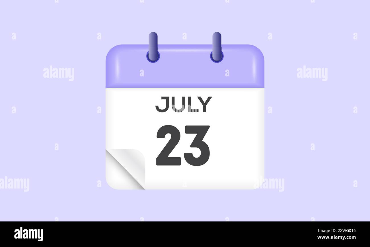 July 23 - calendar and Time planner. Daily Calendar Icon reminder ...