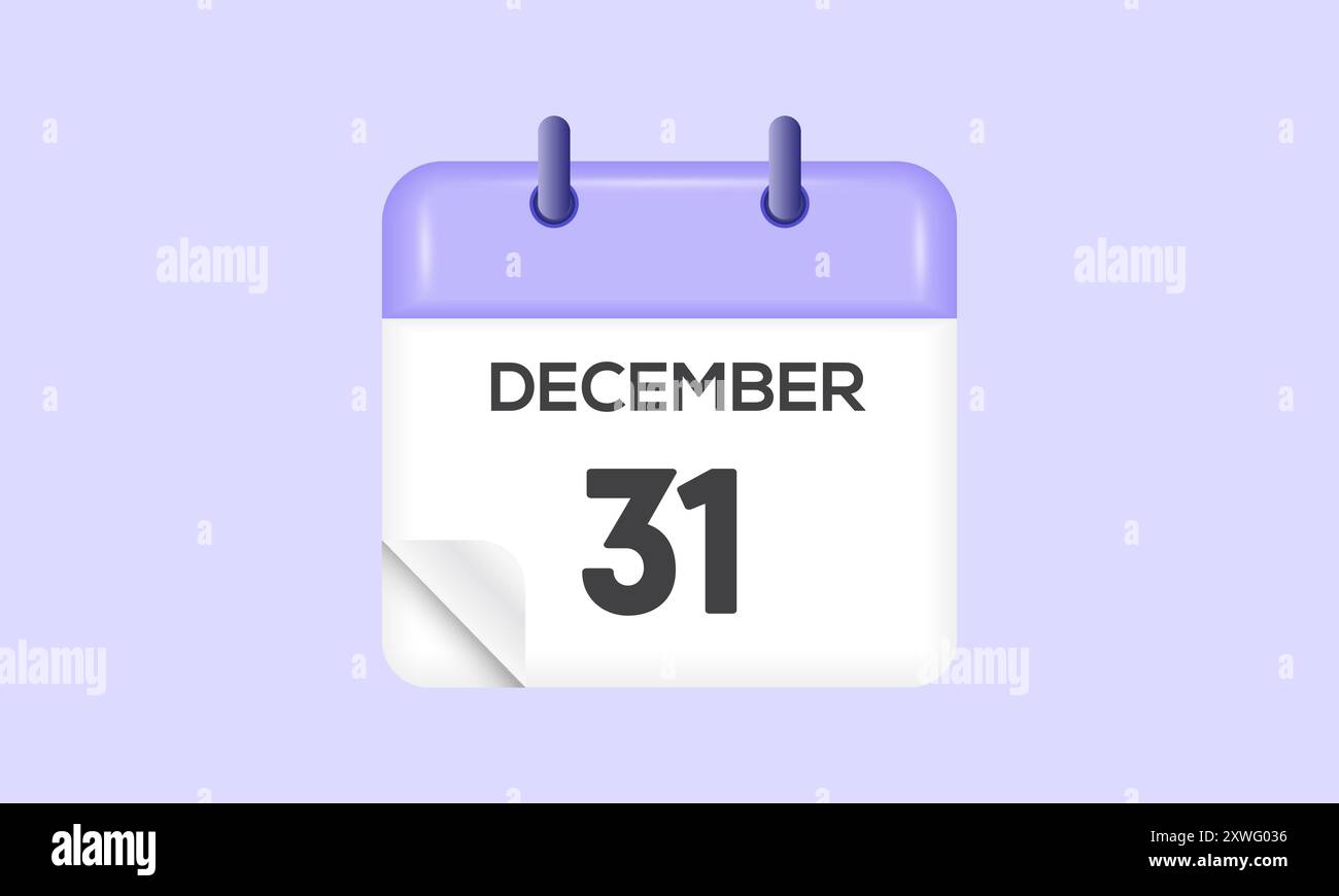 December 31 - calendar and Time planner. Daily Calendar Icon reminder ...