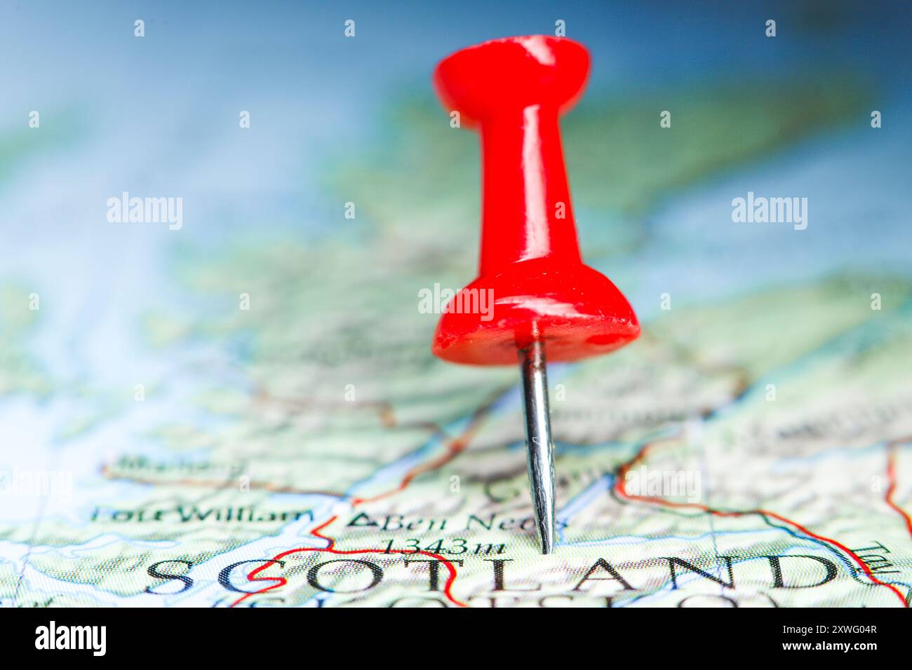 Scotland, Great Britain pin on map Stock Photo - Alamy