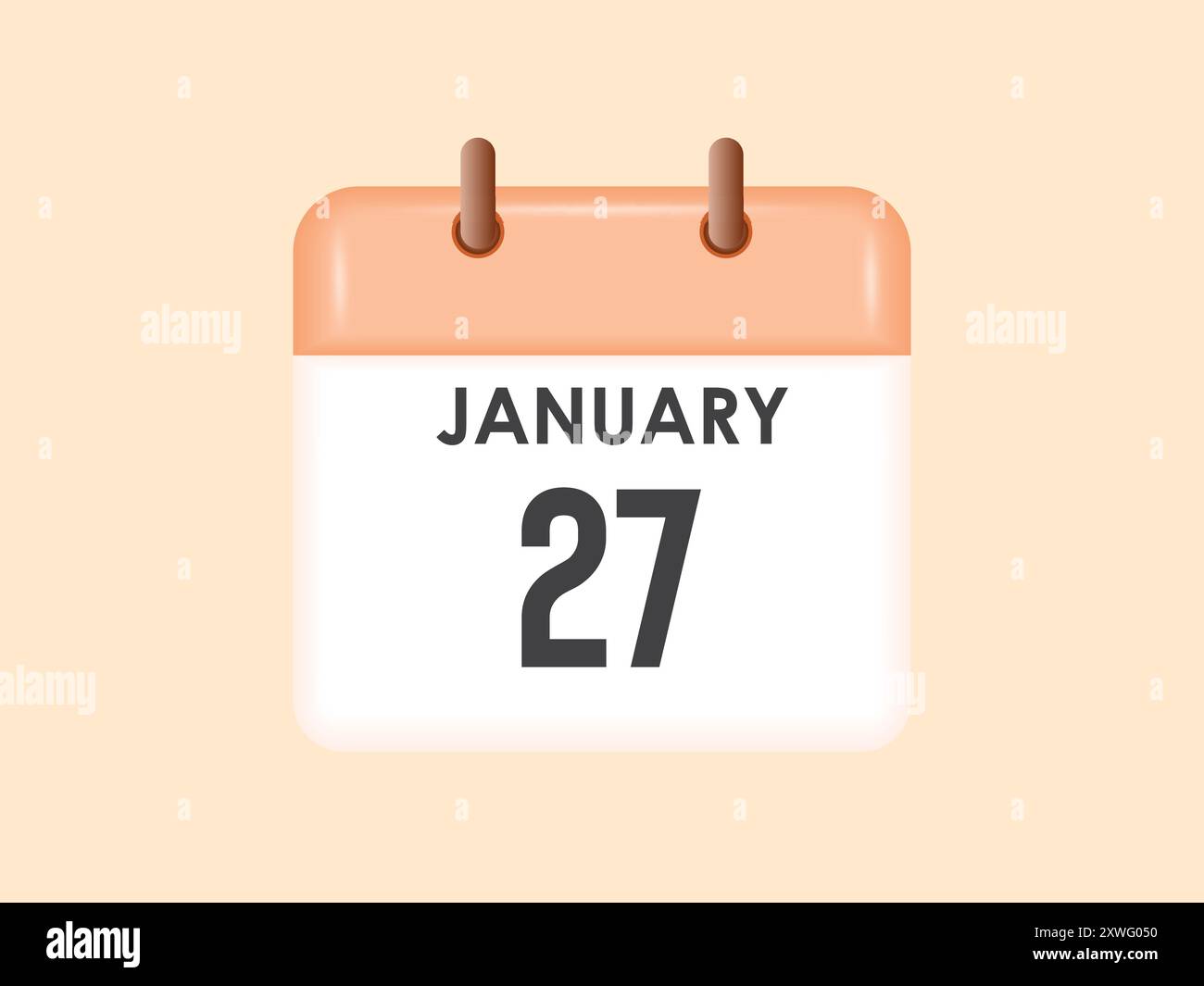January 27 - calendar and Time planner. Daily Calendar Icon reminder ...