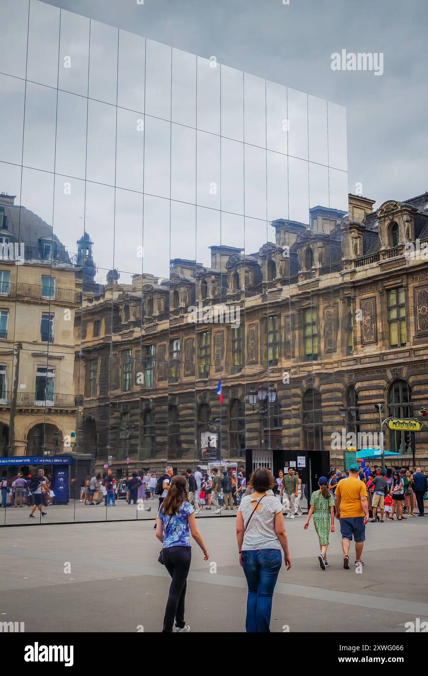 08 19 2024 - Paris, France. Invisible building with mirror walls in ...