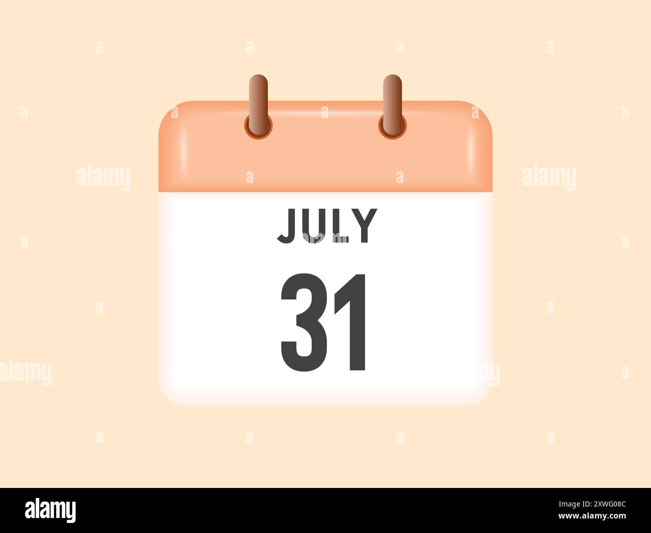 July 31 - calendar and Time planner. Daily Calendar Icon reminder ...