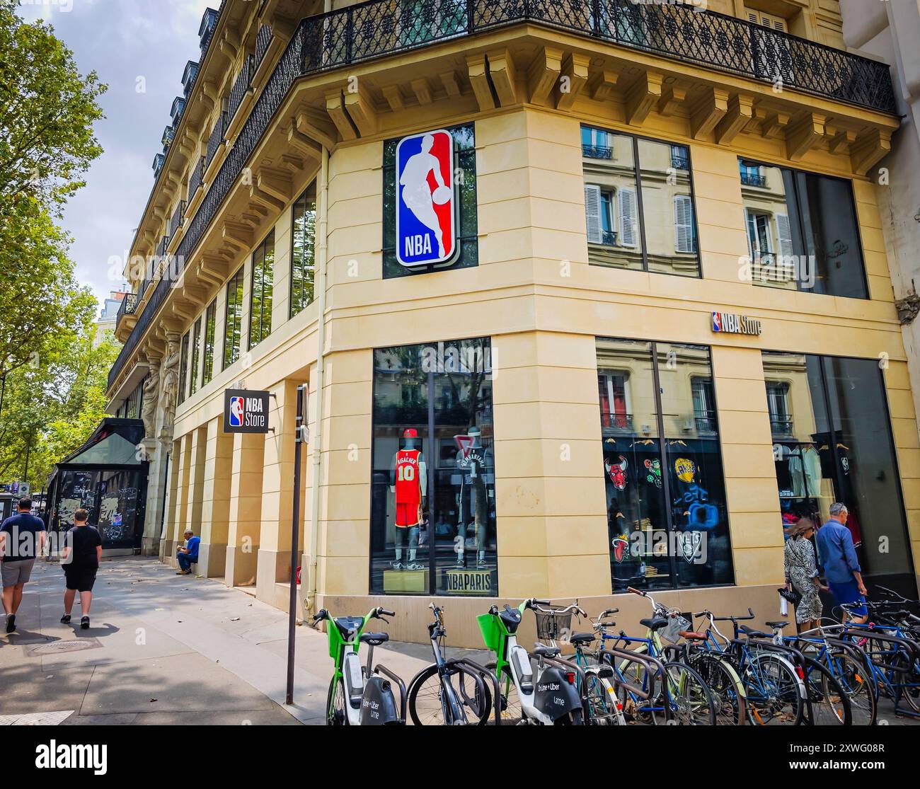 08 19 2024 - Paris, France. NBA store in the old town of Paris city ...