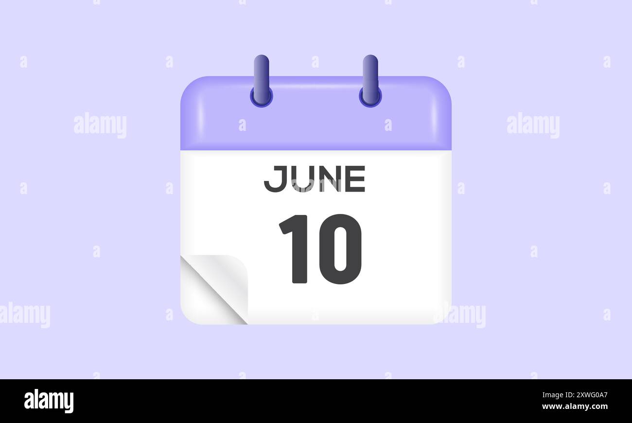 June 10 calendar icon hi-res stock photography and images - Alamy