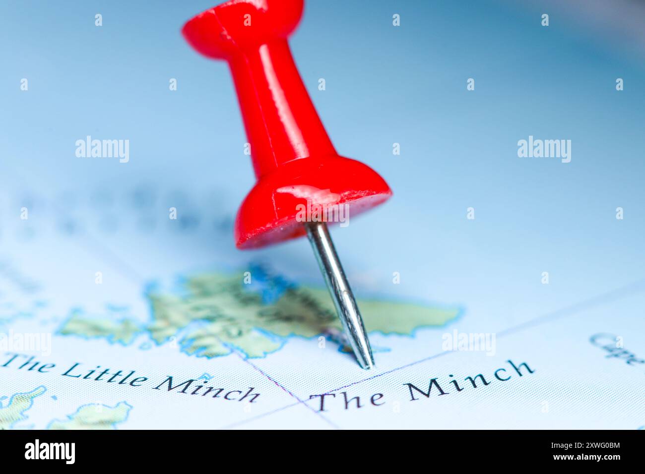 The Minch, Scotland pin on map Stock Photo - Alamy