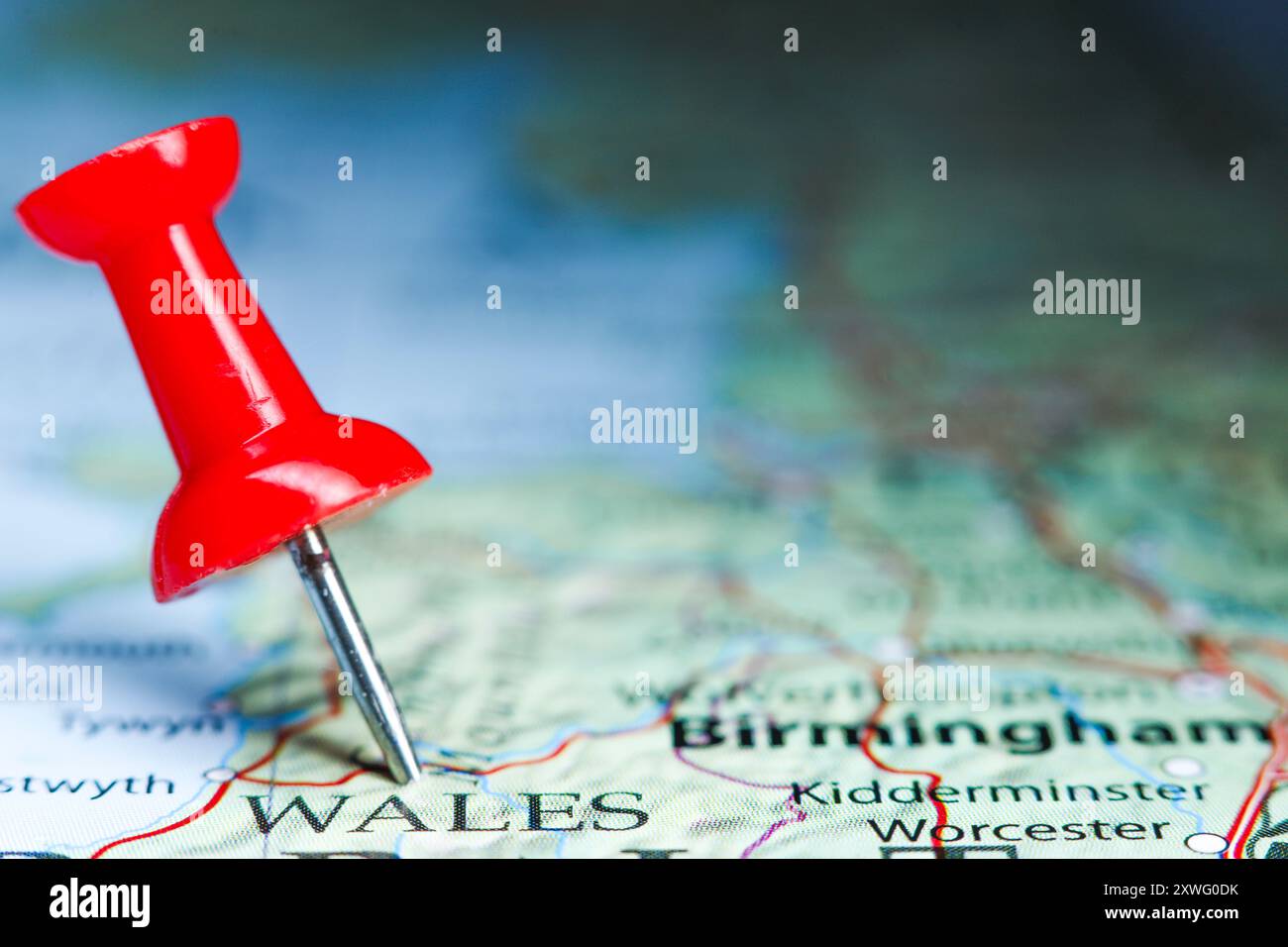 Wales, Great Britain pin on map Stock Photo - Alamy
