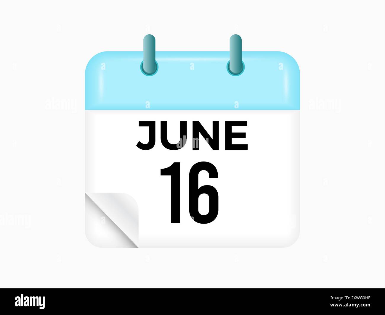 June 16 - calendar and Time planner. Daily Calendar Icon reminder ...