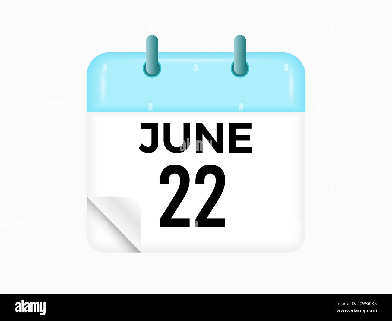 June 22 - calendar and Time planner. Daily Calendar Icon reminder ...