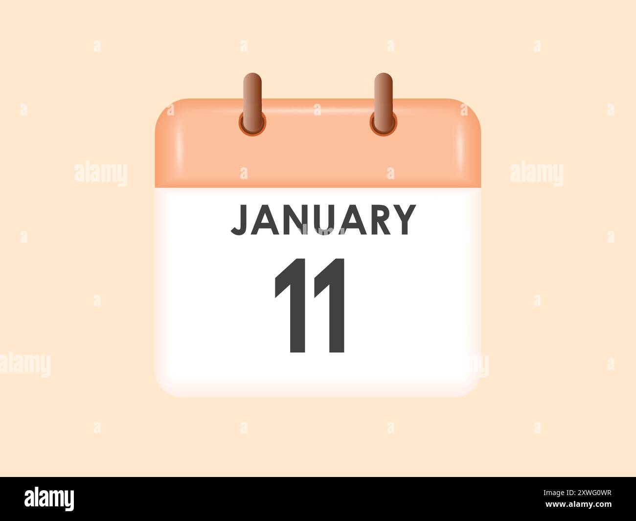January 11 - calendar and Time planner. Daily Calendar Icon reminder ...