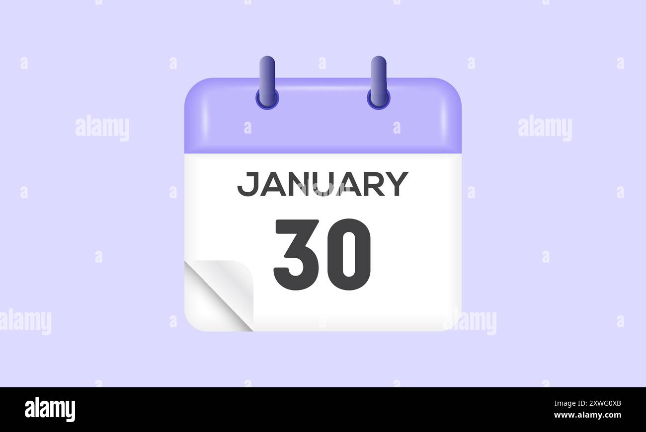 January 30 - calendar and Time planner. Daily Calendar Icon reminder ...
