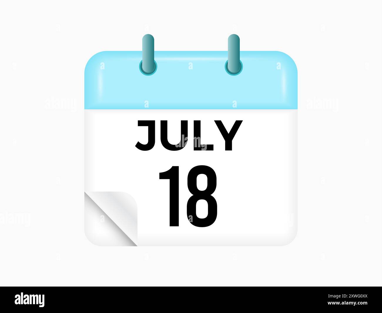 July 18 - calendar and Time planner. Daily Calendar Icon reminder ...