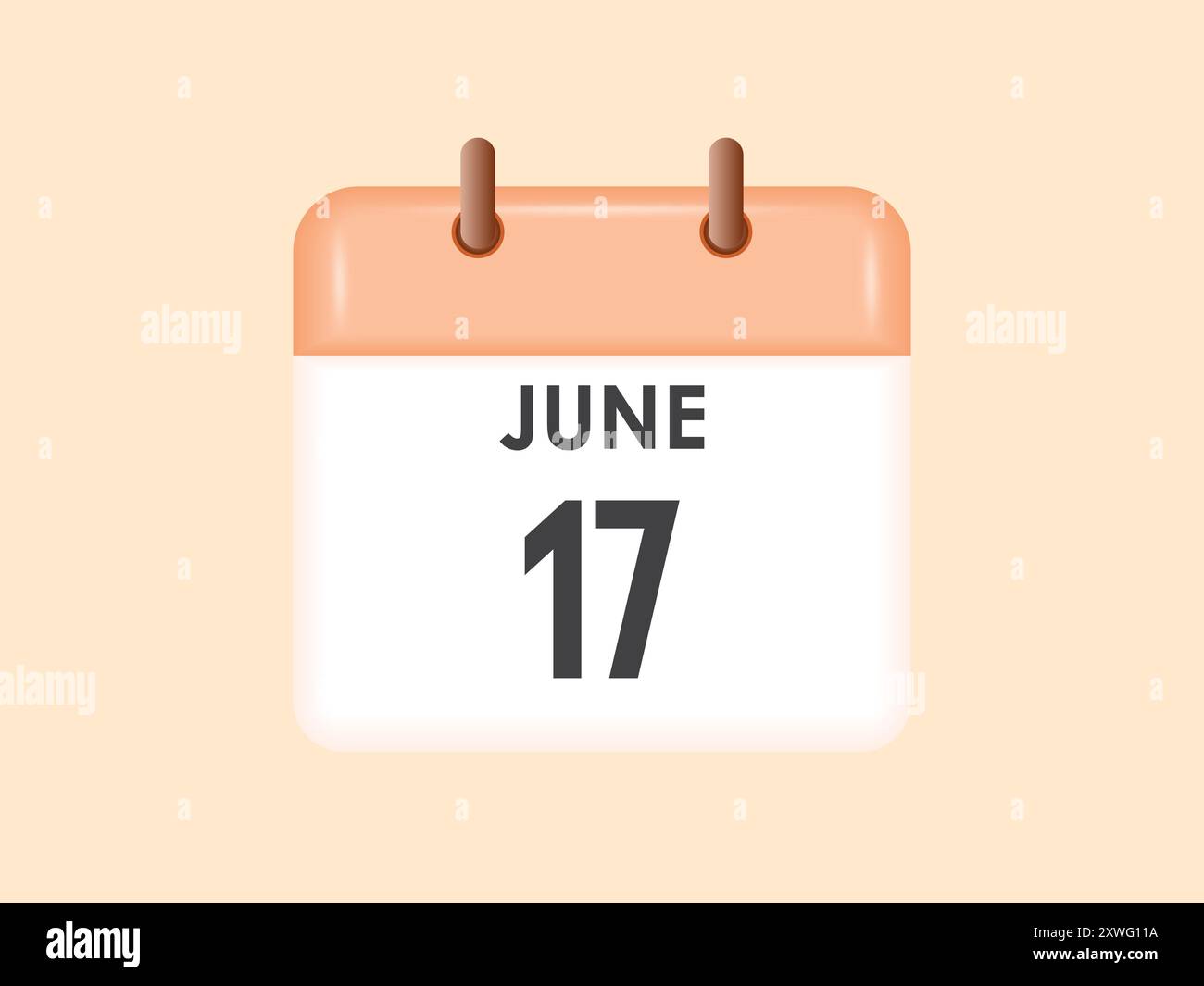 June 17 - calendar and Time planner. Daily Calendar Icon reminder ...