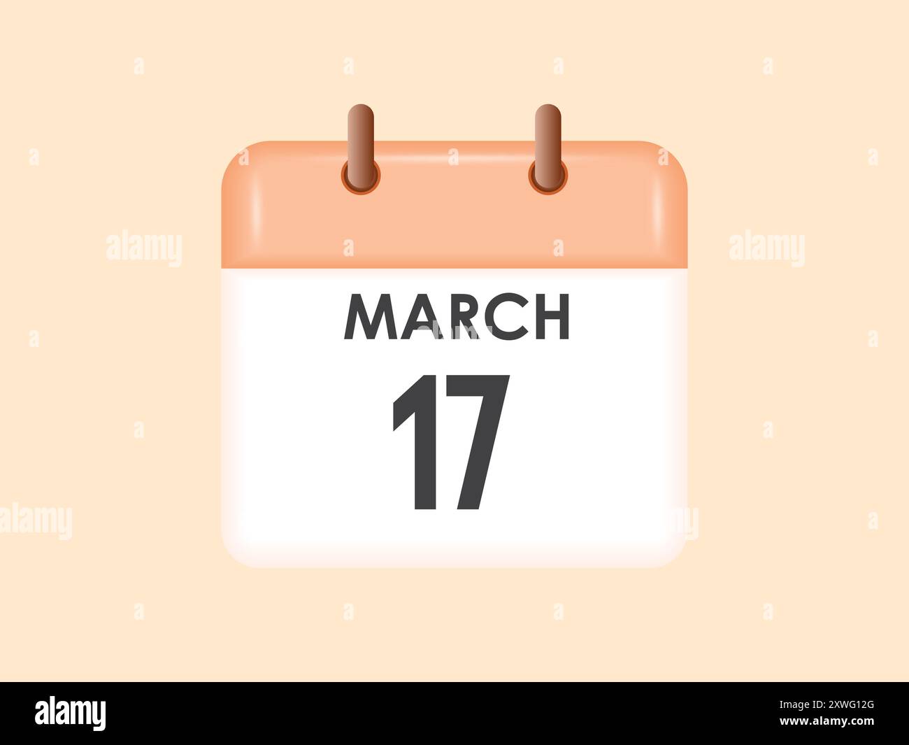 March 17 - calendar and Time planner. Daily Calendar Icon reminder ...