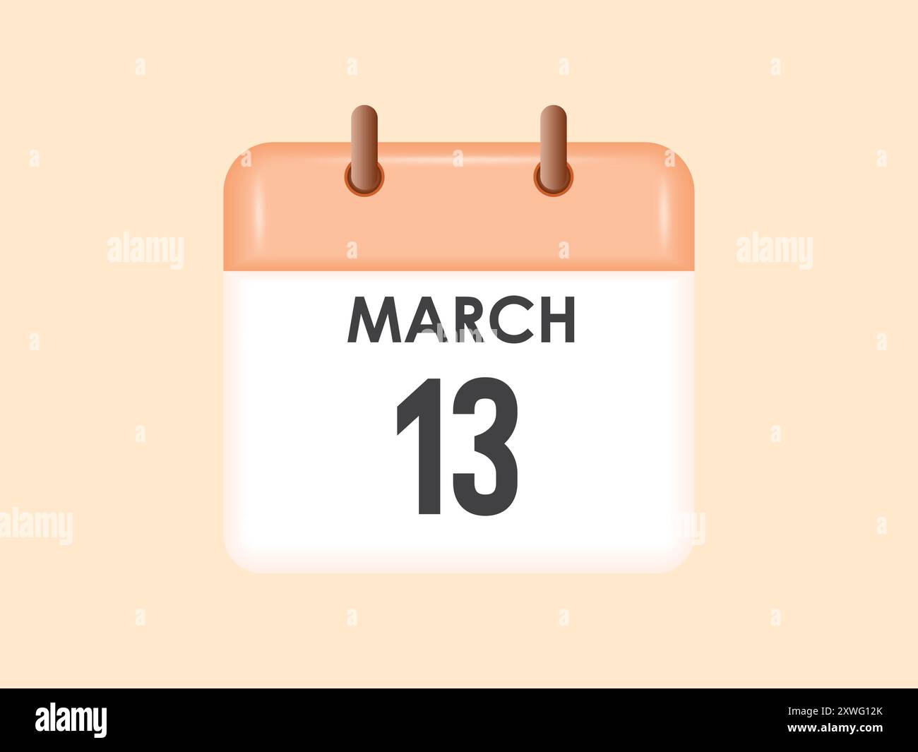 March 13 - calendar and Time planner. Daily Calendar Icon reminder ...