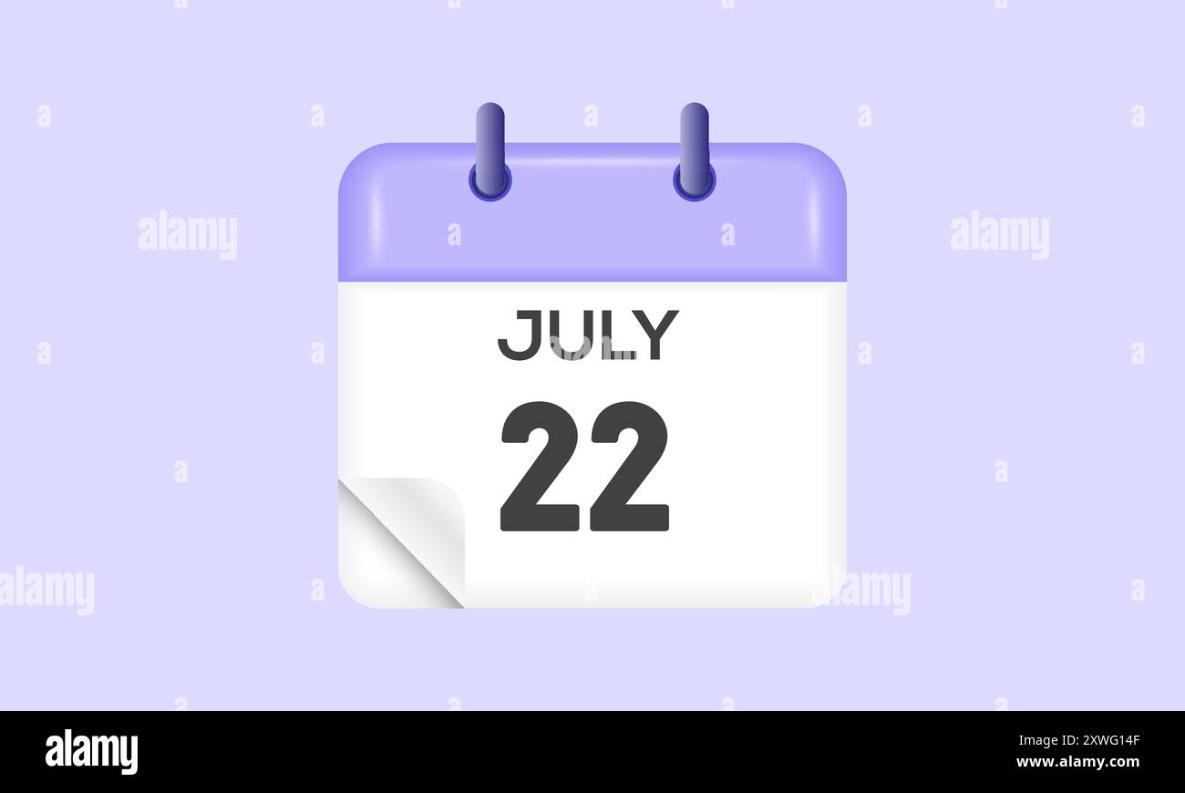 July 22 - calendar and Time planner. Daily Calendar Icon reminder ...
