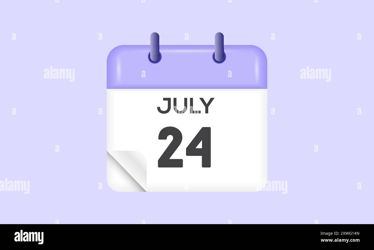 July 24 - calendar and Time planner. Daily Calendar Icon reminder ...