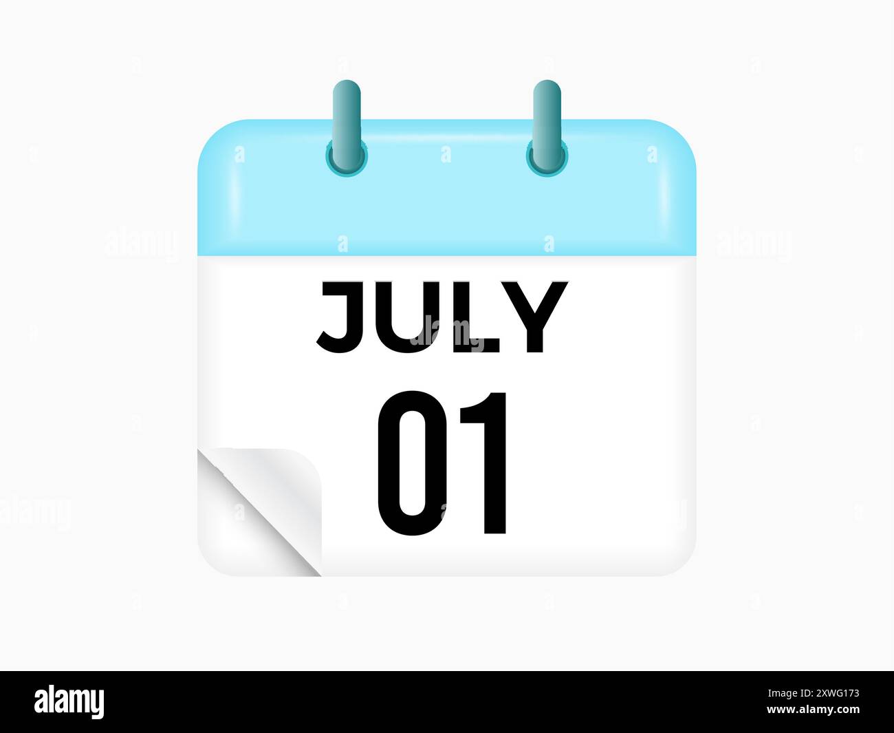 July 1 - calendar and Time planner. Daily Calendar Icon reminder ...