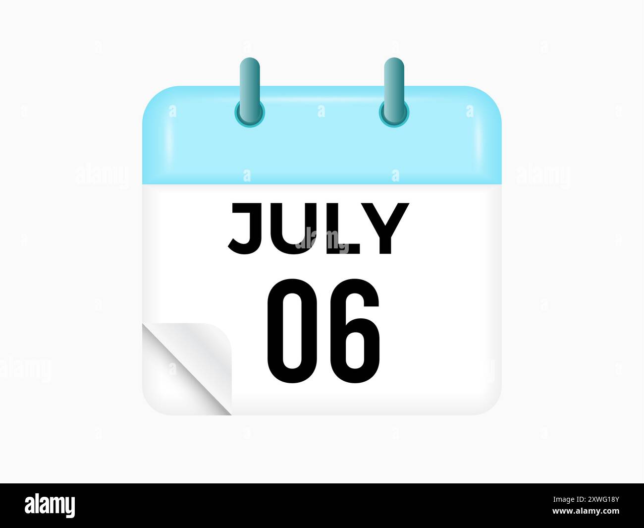July 6 - calendar and Time planner. Daily Calendar Icon reminder ...