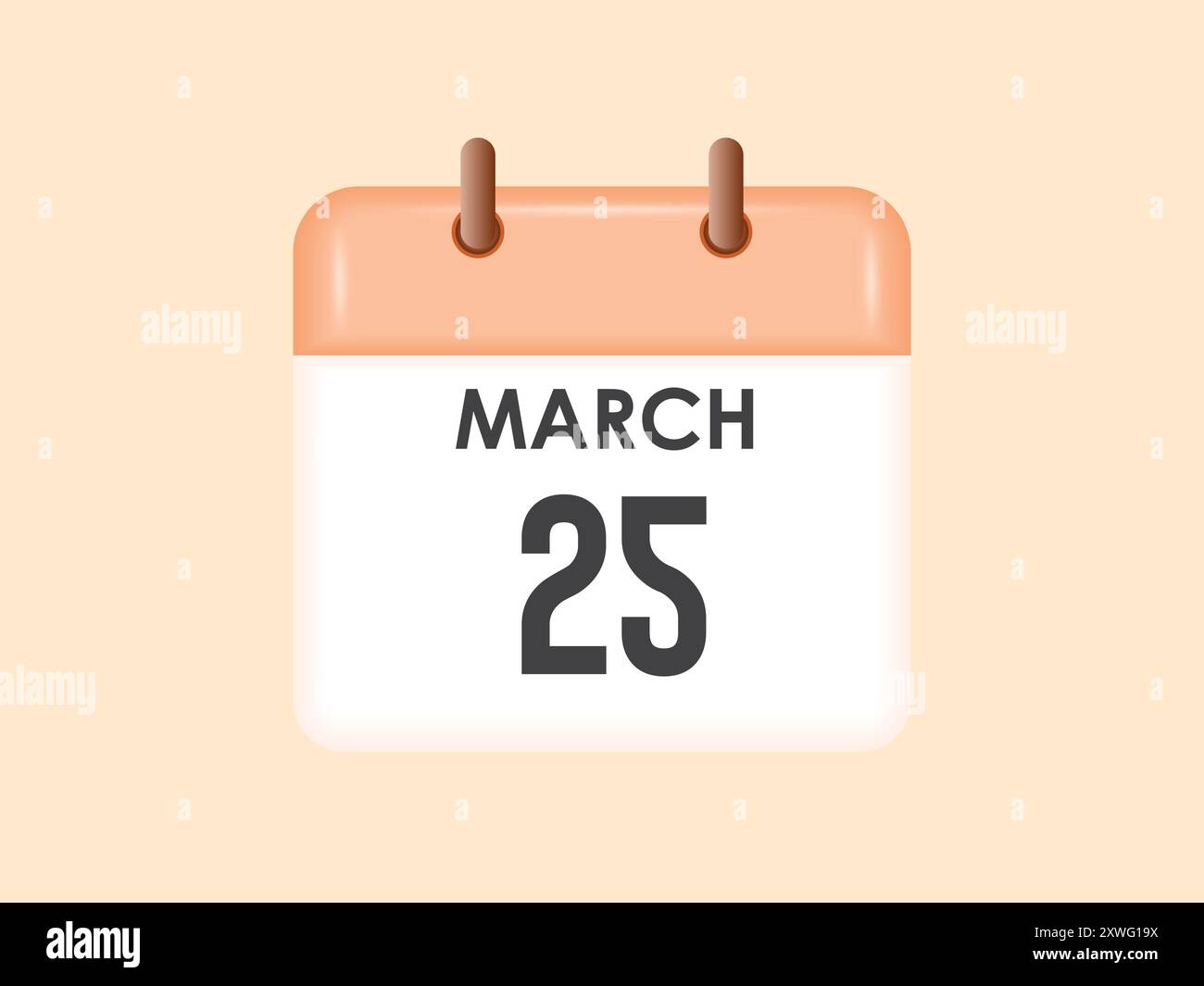 March 25 - calendar and Time planner. Daily Calendar Icon reminder ...
