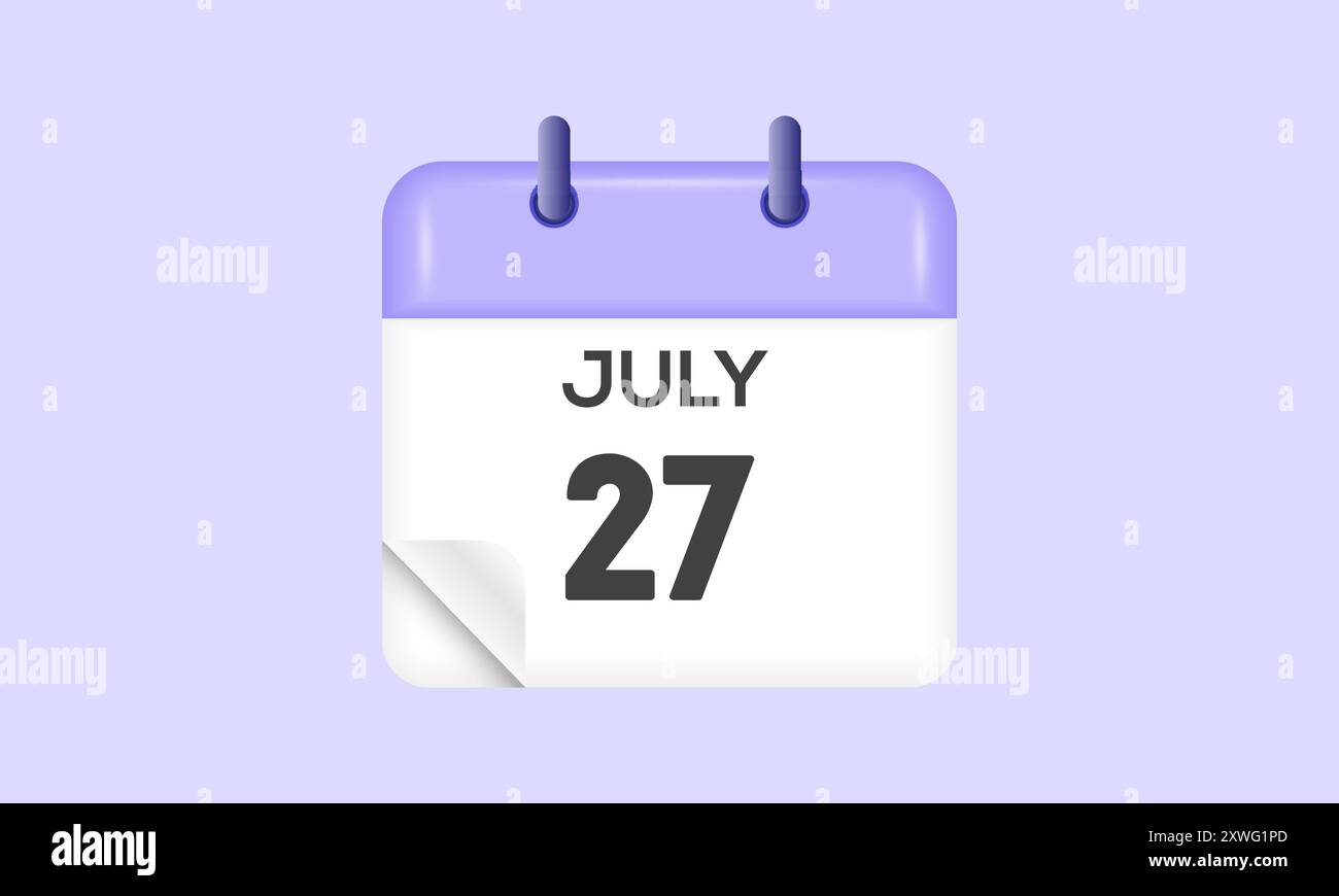 July 27 - calendar and Time planner. Daily Calendar Icon reminder ...